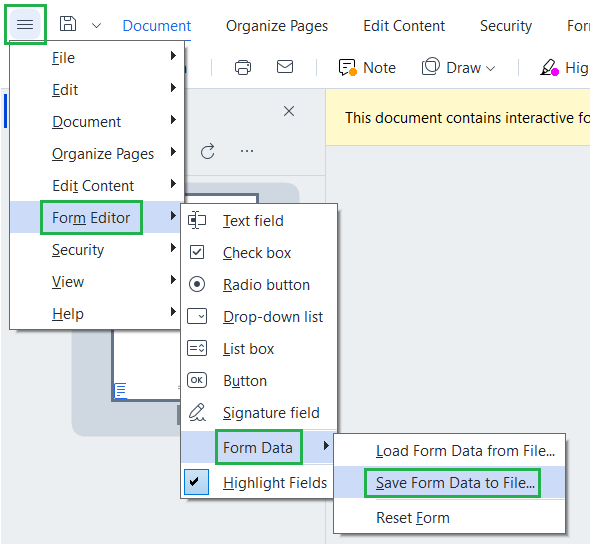 How to save the data from fillable forms to a file in FineReader PDF – Help Center